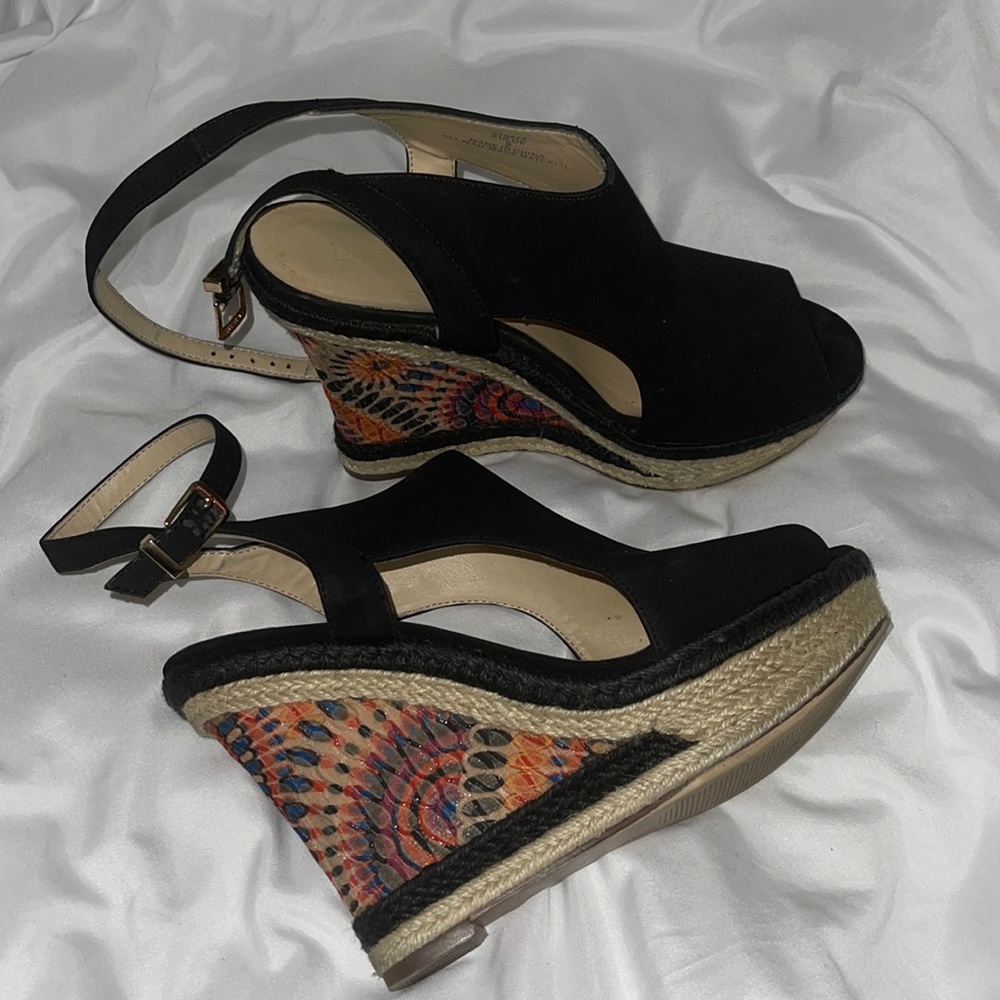 Beautiful Black Multiple Colors Design Wedge Size 9 O… - Gem